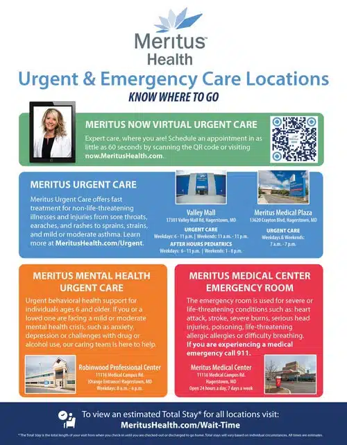 Meritus Health Shares Guidance on Choosing Urgent, Emergency, and ...